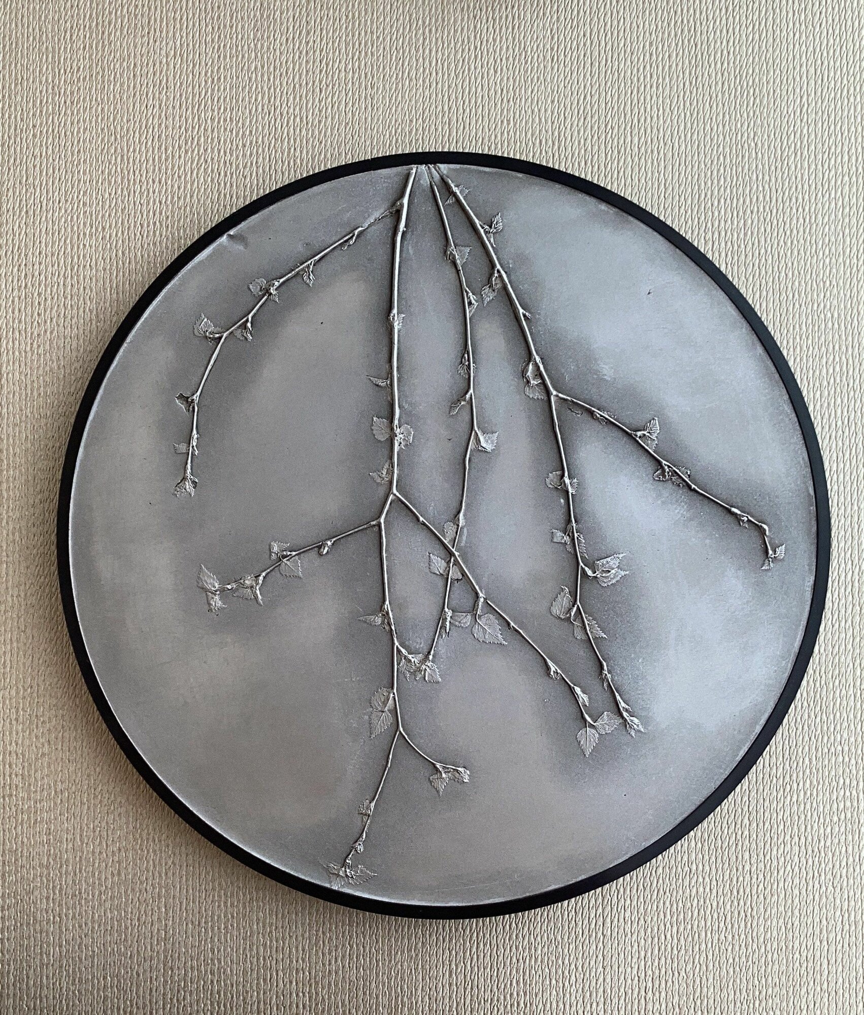 Панно из гипса, декор на стену, украшение интерьера, ботанический барельеф, Картина "Торжество цветения", ручной работы, 46х46х2.5 см