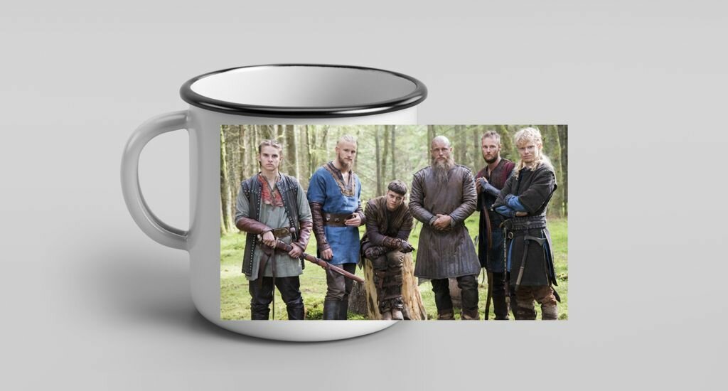 Кружка MIGOM металлическая эмалированная Vikings, Викинги №10