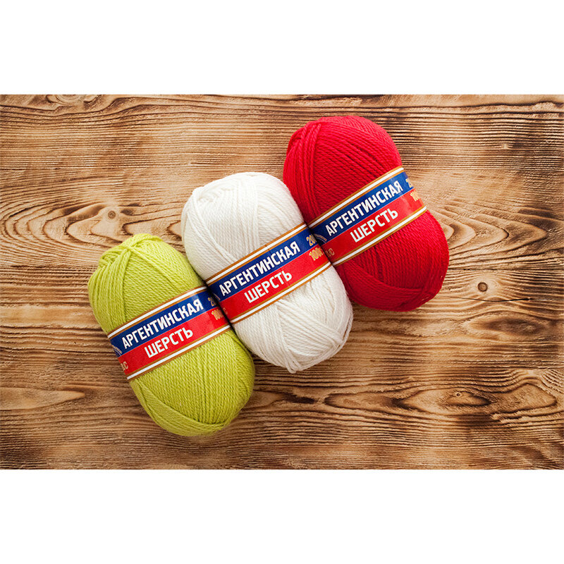 Камтекс КТ Аргентинская шерсть - 100% шерсть, 100 г, 200 м, пряжа для вязания цвет 003 черный (1шт)