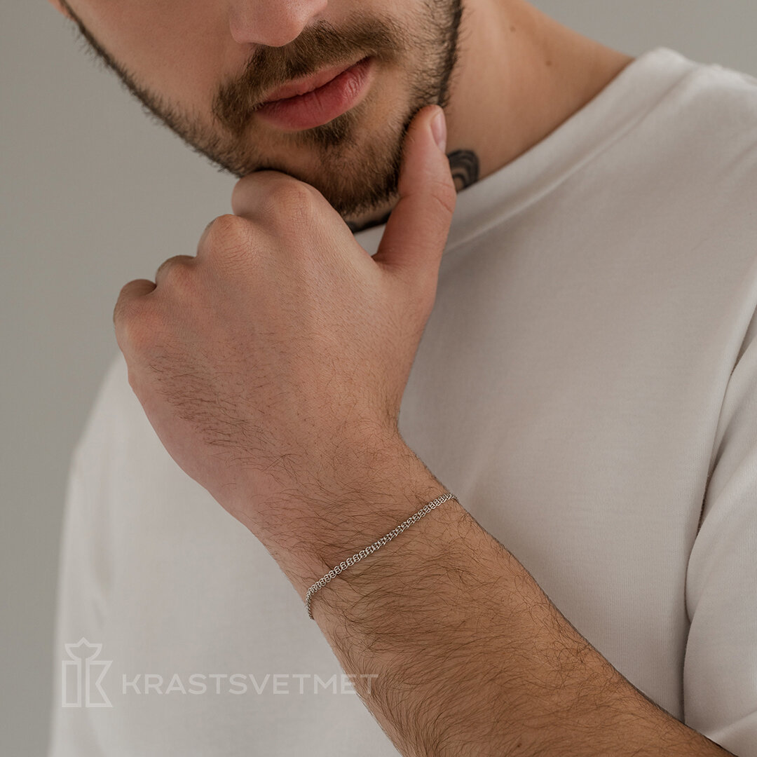 Браслет-цепочка, серебро, 925 проба, родирование