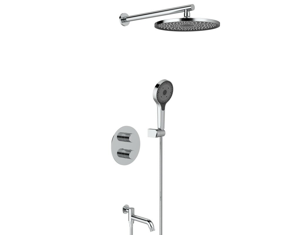 Душевая система скрытого монтажа с тропическим душем, термостатический Vieir V25003-3 хром