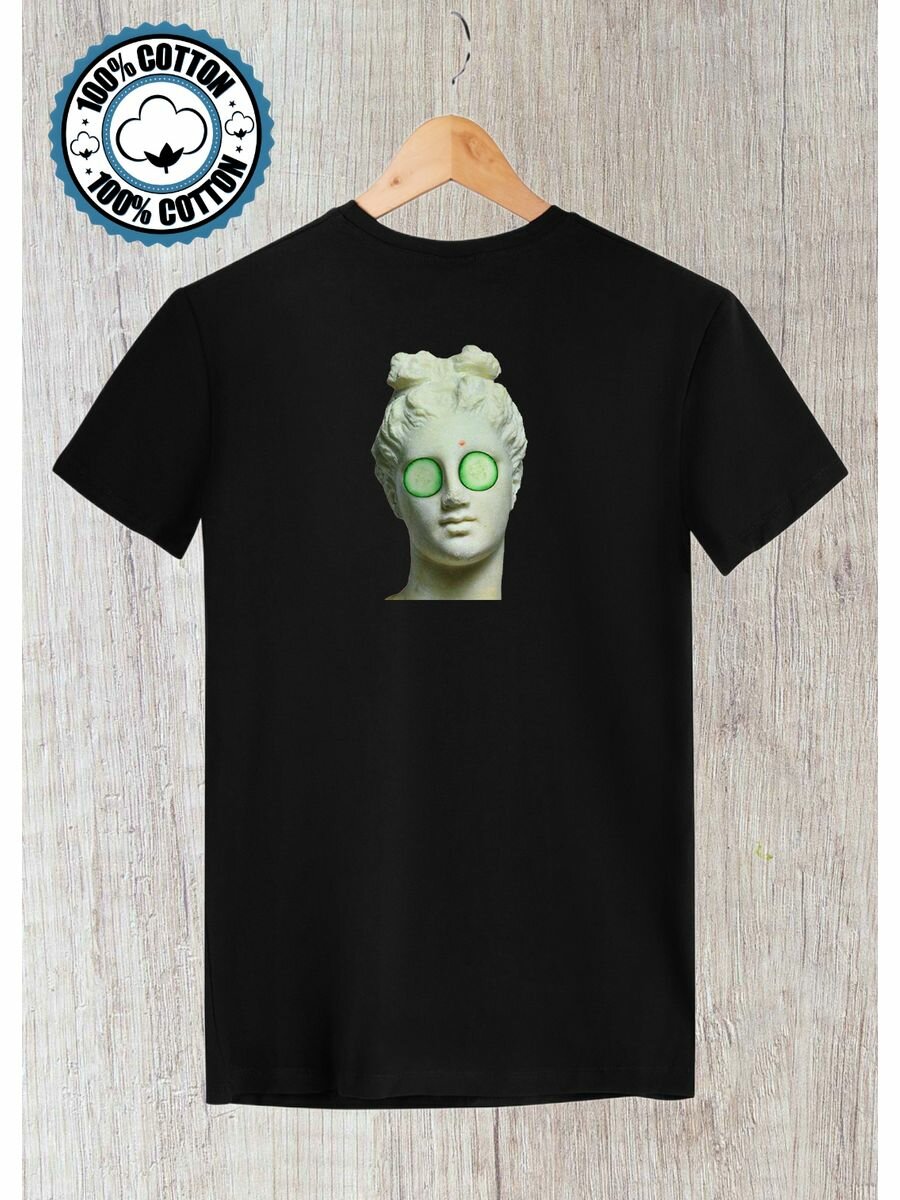 Футболка грческая девушка с огурцами на глазах