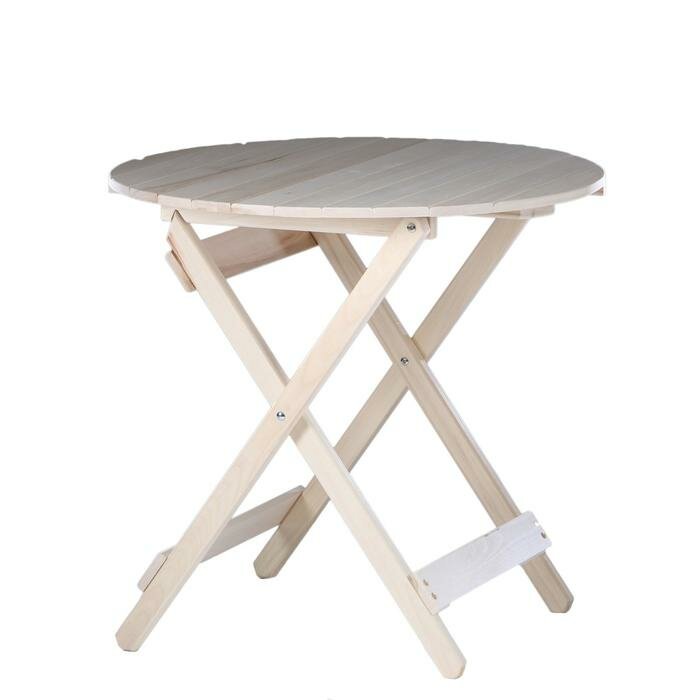Стол складной, 80×80×75см, из липы, круглый, 1177031