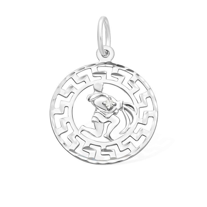 Подвеска, серебро, 925 проба, родирование, фианит