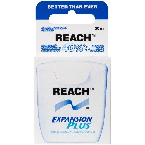 Зубная нить Reach пропитанная воском, 50 м