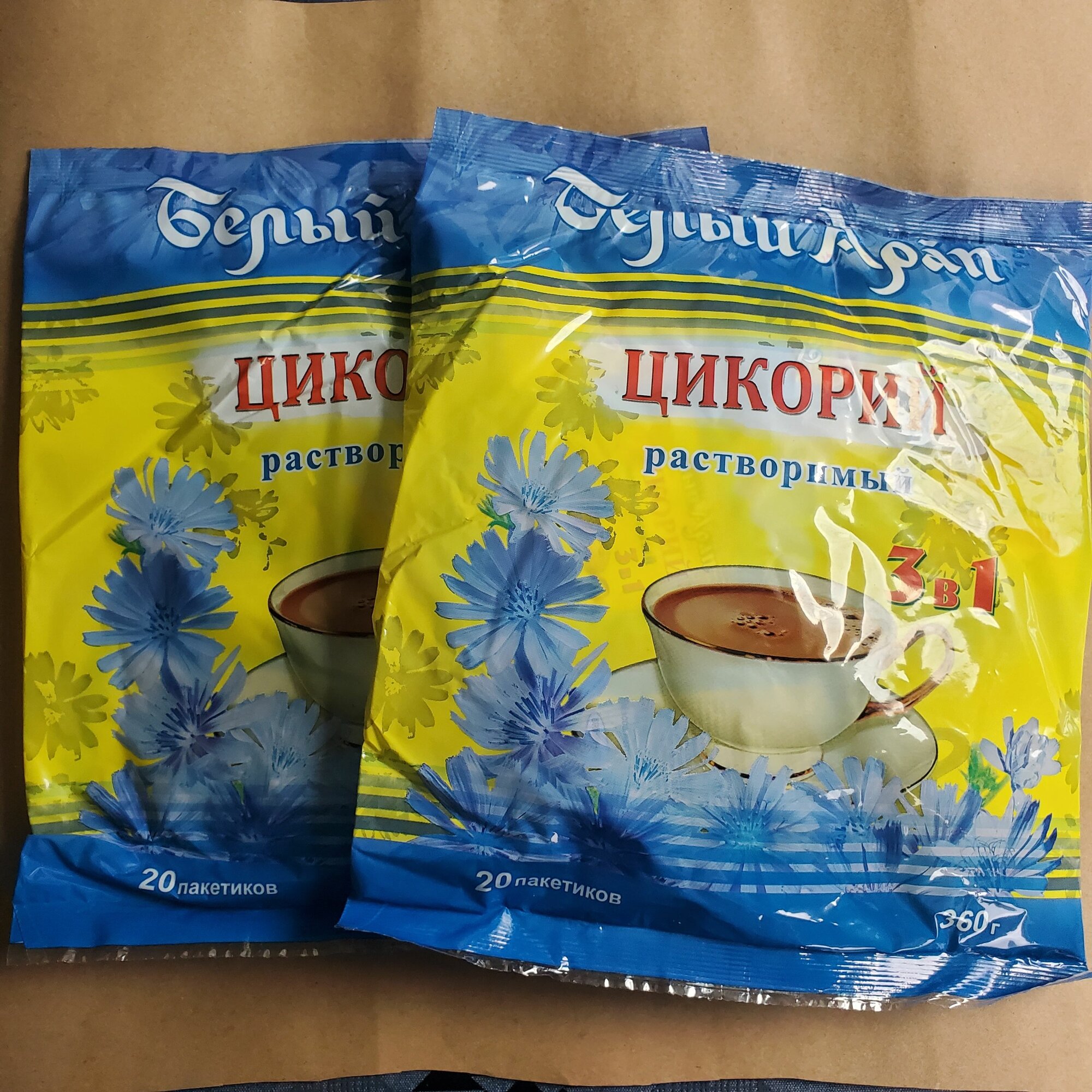 Цикорий растворимый 3 в 1 Белый Арап 2 упаковки по 360г. 40 шт. по 18г