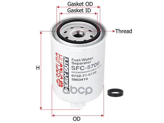 Фильтр топливный SAKURA SFC5706 CASE CONSTRUCTION 500-Serie, 9000-Serie, JCB (J.C. BAMFORD) Fastrac- Sakura арт. SFC5706