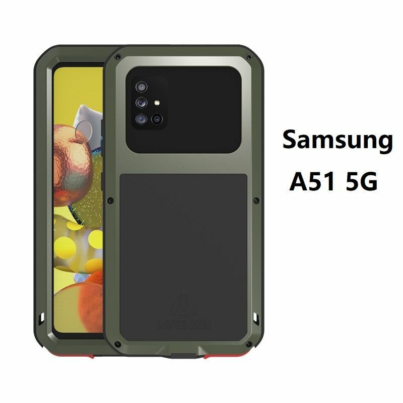 Чехол-ракушка MyPads для Samsung Galaxy A51 5G, LOVE MEI мощный силикагелевый металлический