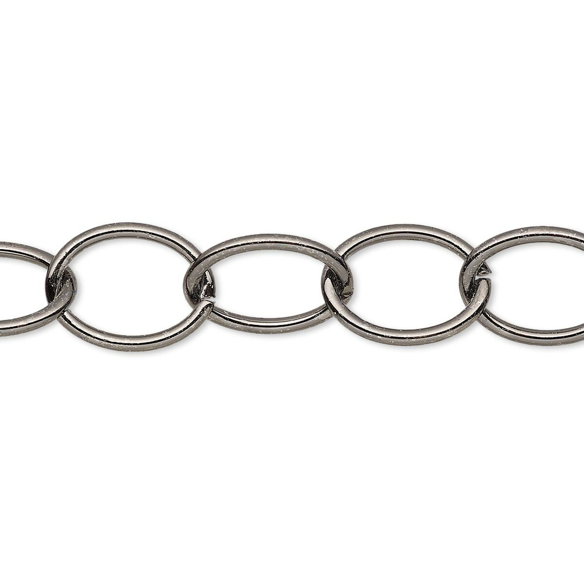 Цепочка отрезная (без замка), 13х10мм, Корея, базовый материал - сталь, вороненая сталь, 1 метр