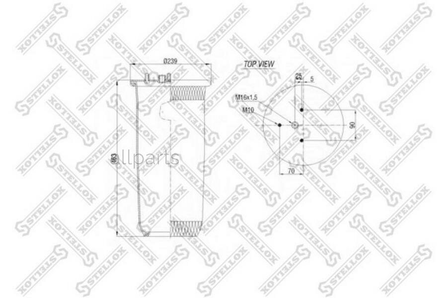 STELLOX 8400137SX пневмоподушка без стак!\ DAF F75-95,75/85CF,95XF, CF75/IV, CF85/IV, XF95/105