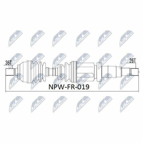 Вал приводной Nty NPWFR019 для Ford C-MAX, Focus II