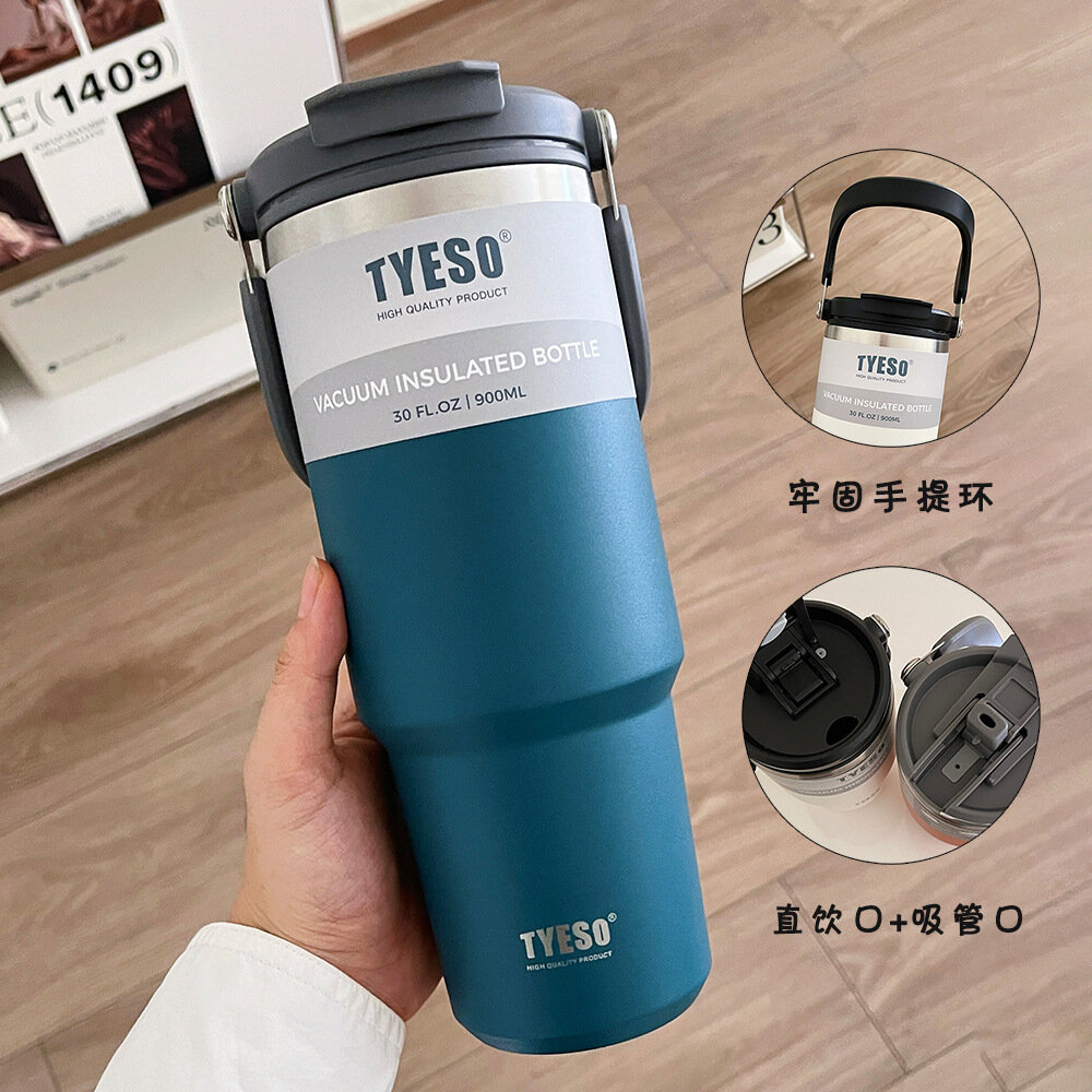 Термос-кружка Taishuo для женщин, большая емкость, из нержавеющей стали, кофейная кружка, автомобильная кружка для воды, стильная кружка для мужчин и женщин.