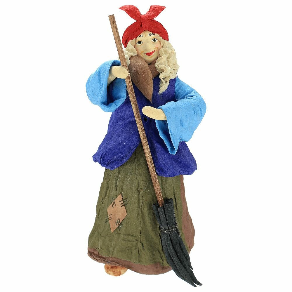 Игрушка на елку Баба Яга (вата) 14см