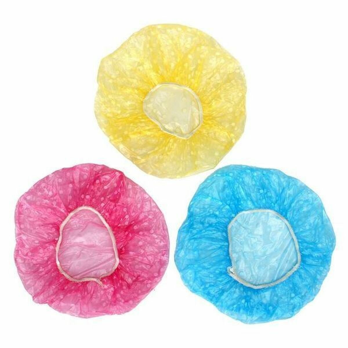 Набор шапочек для душа 8шт ПВХ цветные