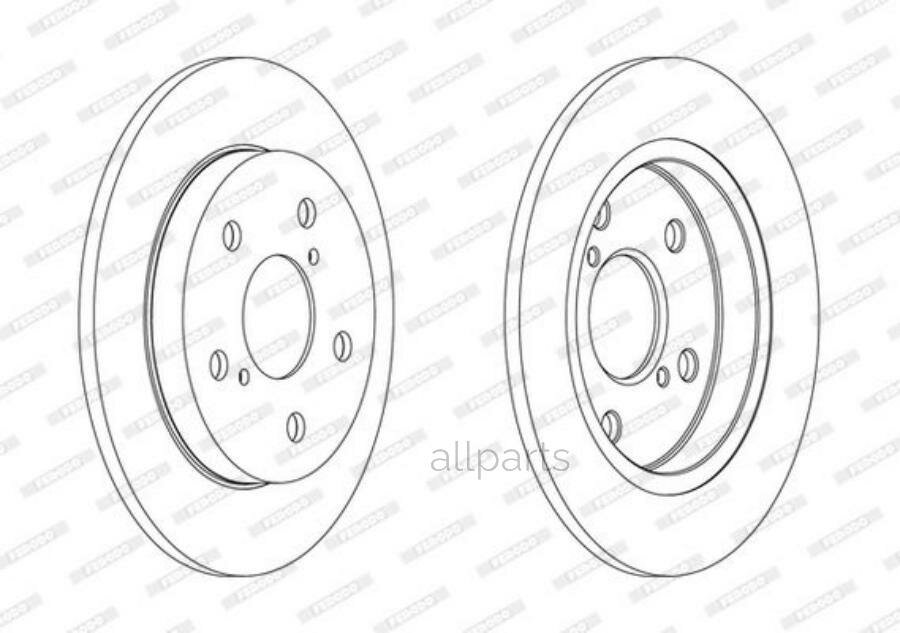 FERODO DDF1788C Диск тормозной TOYOTA AURIS 07- (пр-во Япония) задний D 259мм.