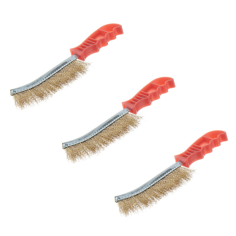 Корщетка ручная латунированная 265 мм с пластиковой ручкой (3 шт.)