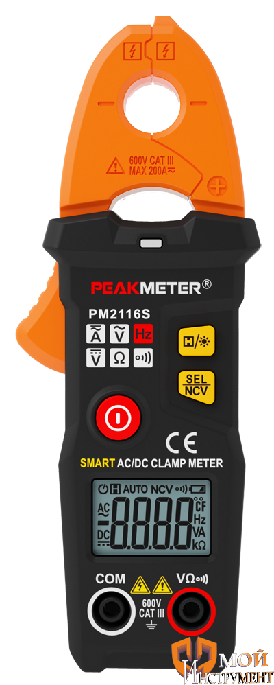 Токоизмерительные клещи PeakMeter Токовые клещи PeakMeter PM2116S Smart