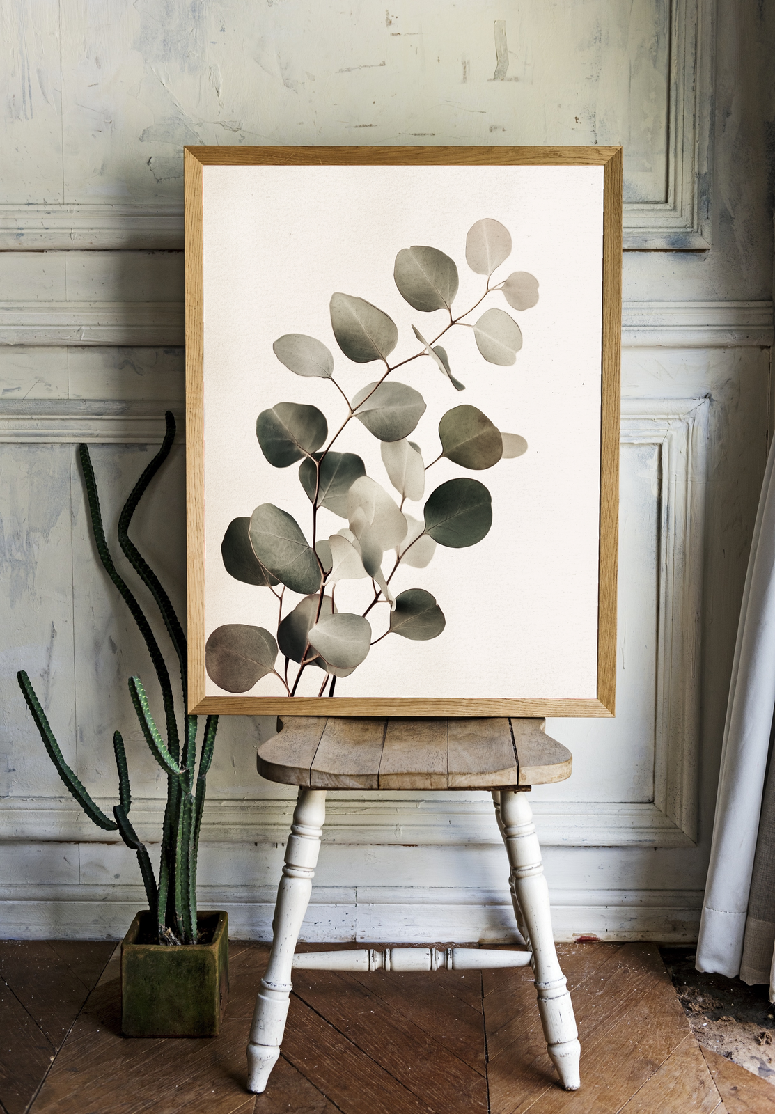 Постер "Веточка с листьями эвкалипта" 50x70 см в подарочном тубусе