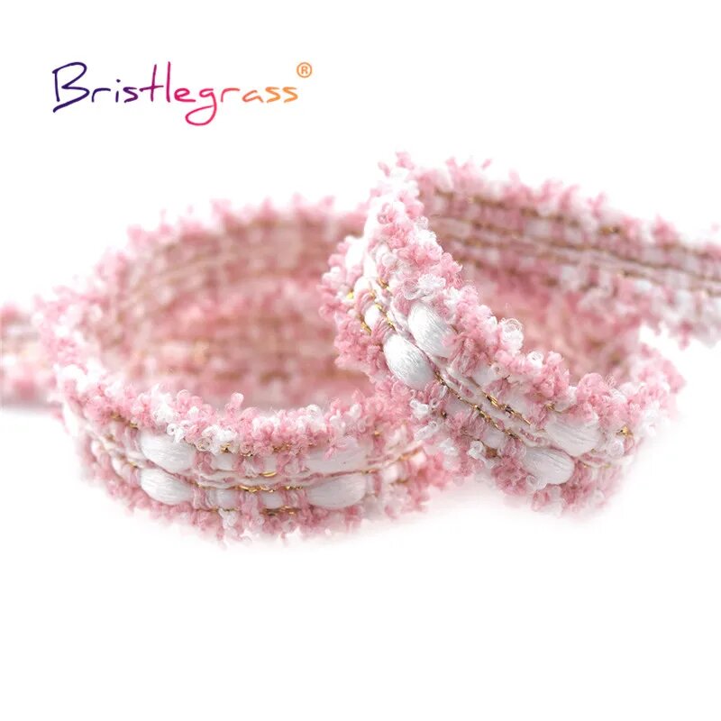 Блестящий твидовый плетеный кружевной TRIM BRISTLEGRASS 1 ярд Розовый, C--15mm