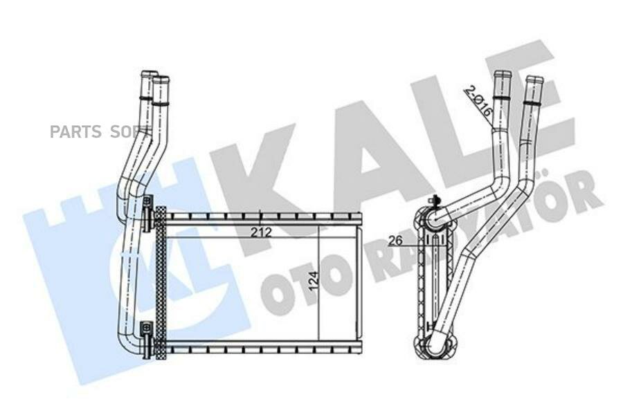 KALE 352140 Радиатор отопителя для а/м Fiat Sedici Suzuki Swift IV V SX4 паяный ()