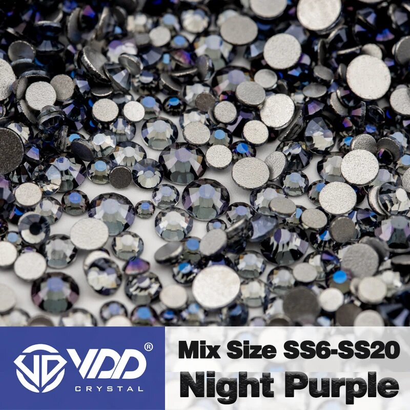 Стразы VDD Night Purple, фиолетовый, SS6-SS20
