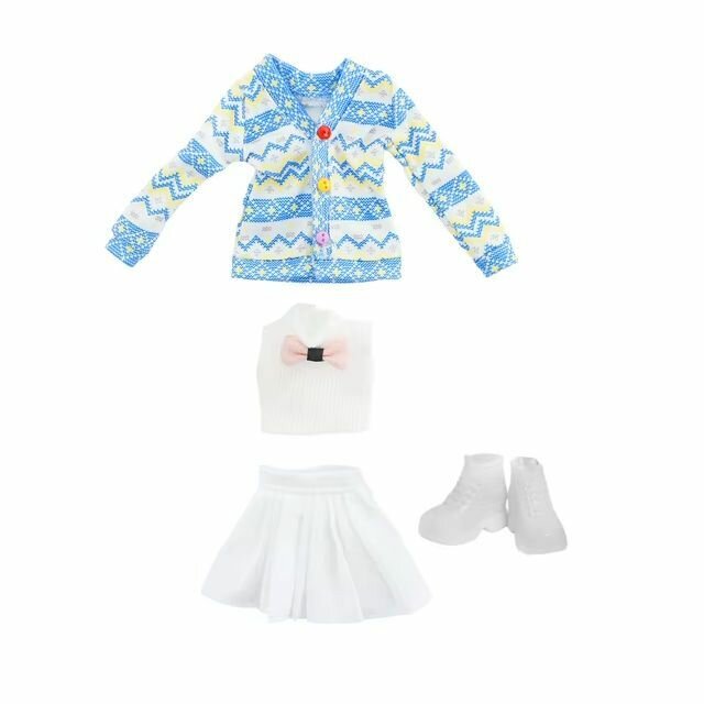 Комплект одежды для кукол 29-30 см /джемпер, топ, юбка, обувь