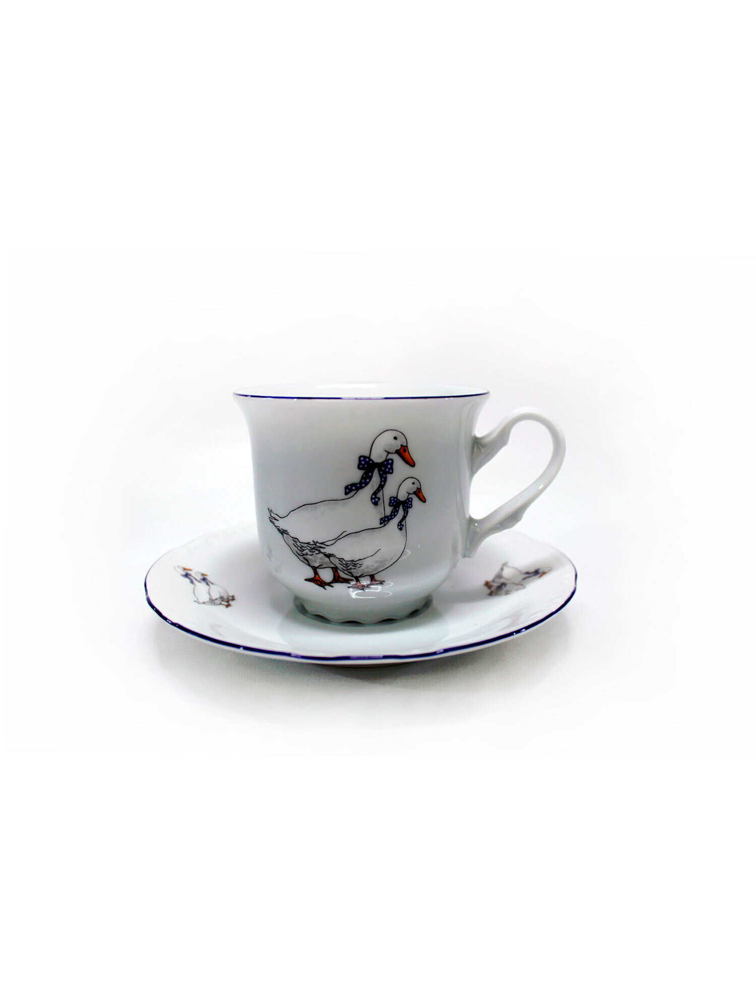 Чашка с блюдцем 230 мл "Констанция" декор "Гуси"