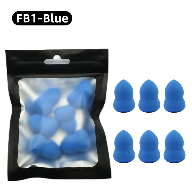 Спонжи для макияжа FB1 Blue, 6 шт.
