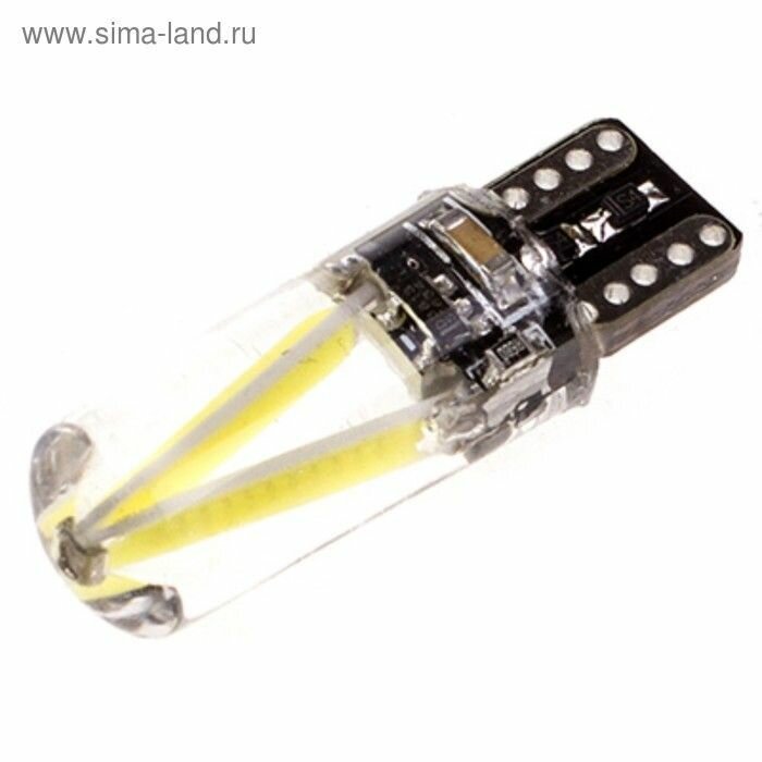 Автолампа диод T10 (W5W) 12V-24V 2 COB 1-конт без цоколя Белая SKYWAY ( в компл. 2 шт)