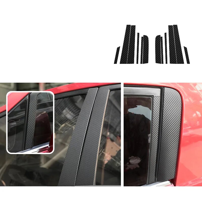 Наклейки на стекло Nissan Tiida 2005-2010, карбон, style 3