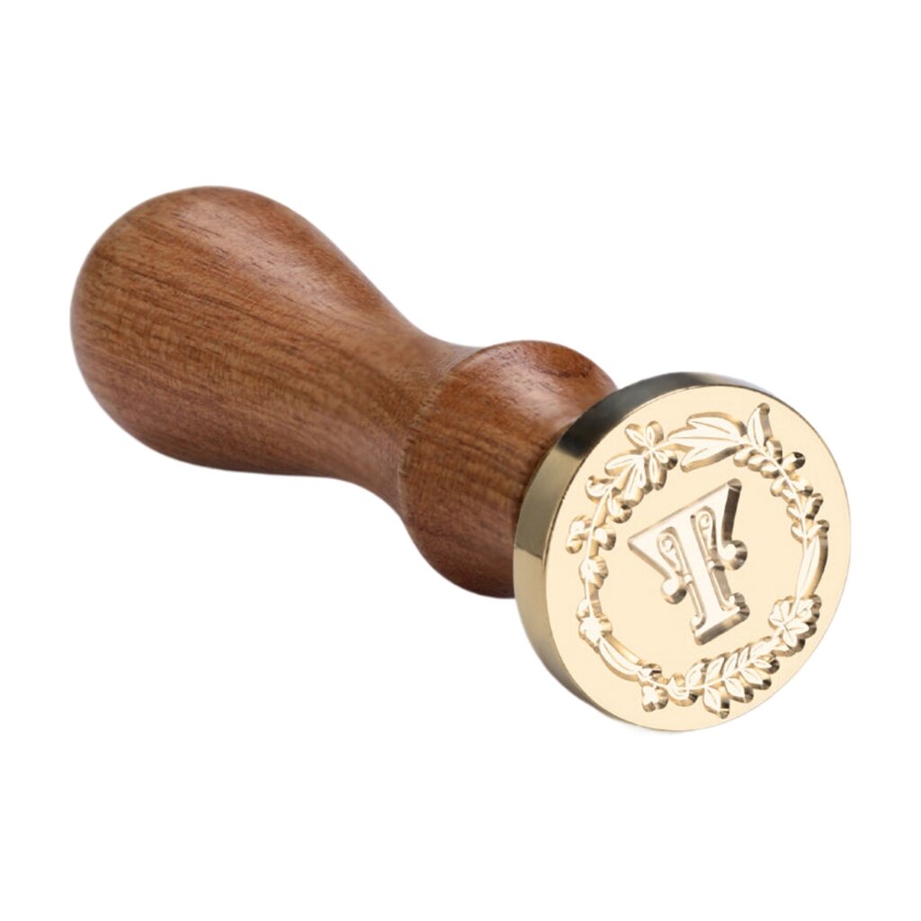 Набор из 26 английских восковых печатей, венок с буквой Т