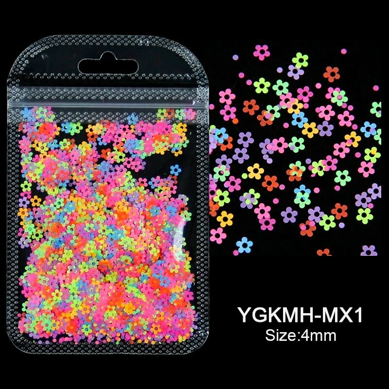 MagiBling Блестки для ногтей 4 мм, Цвет: YGKMH-MX1