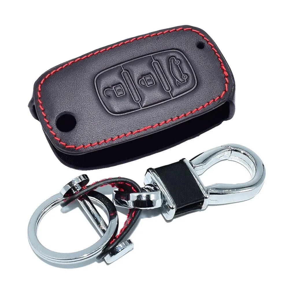 Кожаный чехол для автомобильных ключей, складной держатель для ключей, чехол для with Red Line