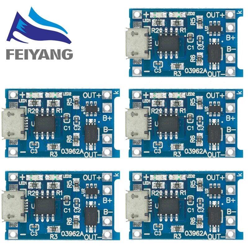 SAMIORE ROBOT Модуль зарядного устройства TP4056 для литиевых батарей 18650 MICRO