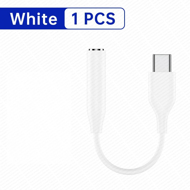 Белый Aux адаптер USB Type C 3.5 мм 1PCS