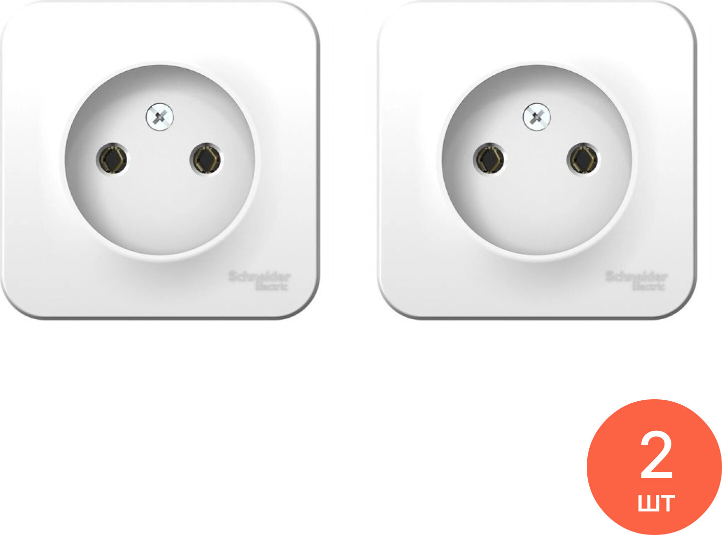 Розетка силовая штепсельная Systeme Electric / Систем Электрик Blanca 16А 250В IP20 ОУ, белый без заземления, BLNRA000101 (комплект из 2 шт)