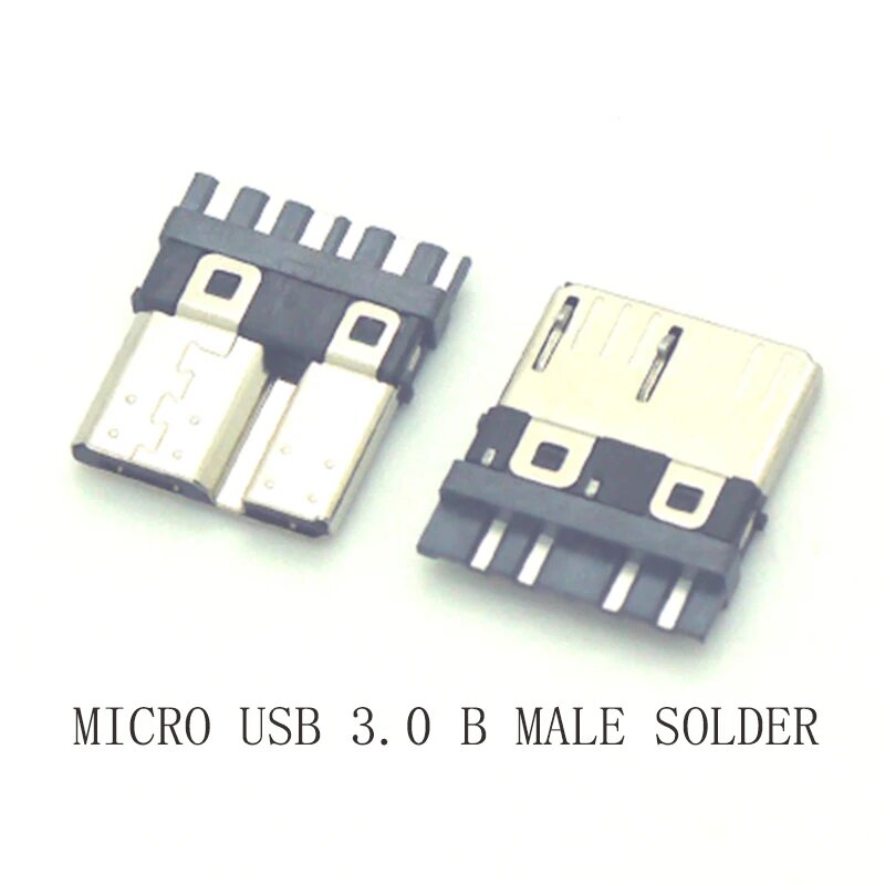 10 шт./лот Micro USB 3,0 Штекерный разъем тип B Высокоскоростная передача данных 10-контактный паяльный USB-разъем