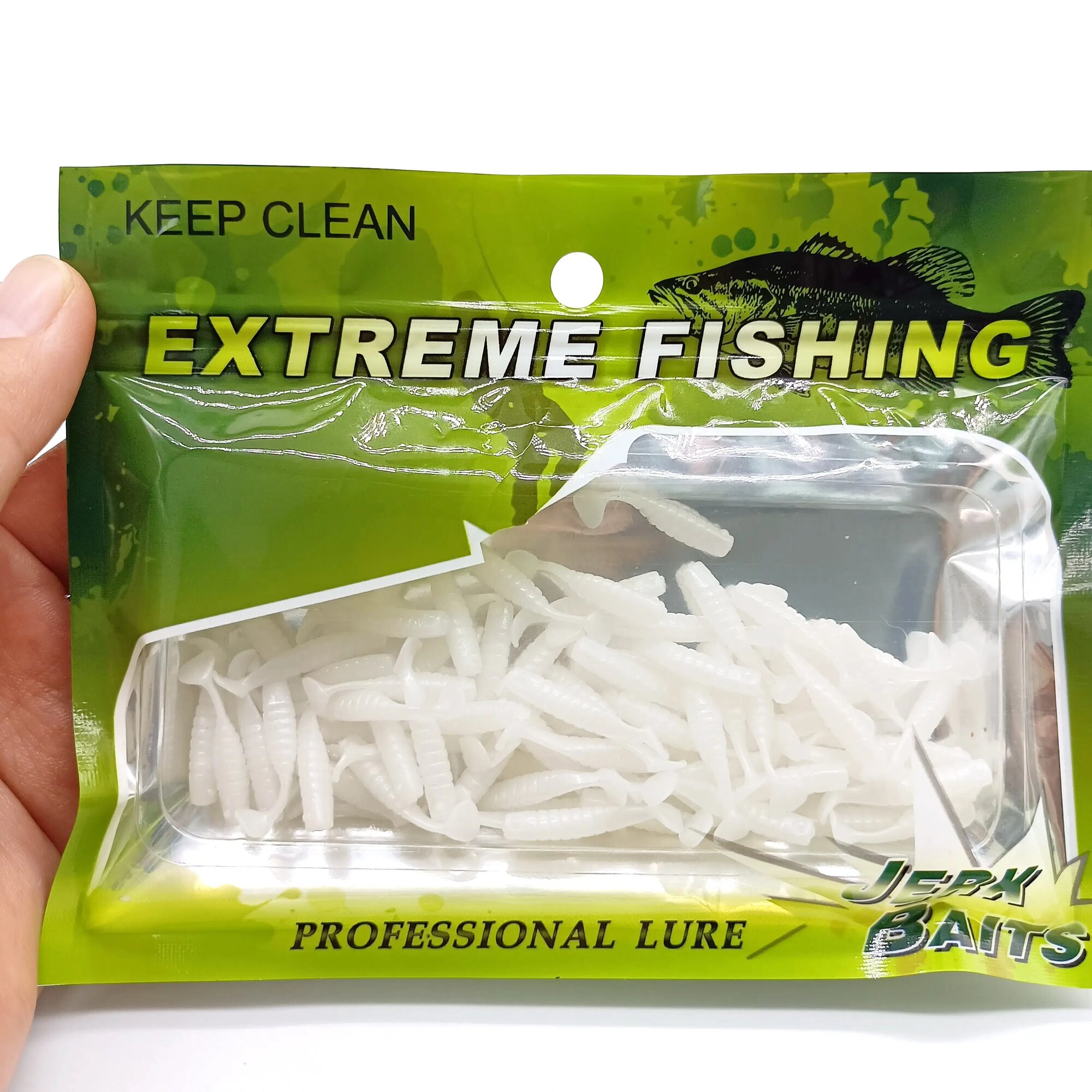 DUODUOYU 50PCS Mini T-tail Soft Fsihing Lures 0.2g/25mm Small Fish Artificial Bait Jig Wobblers Bass Pike Fishing Tackle