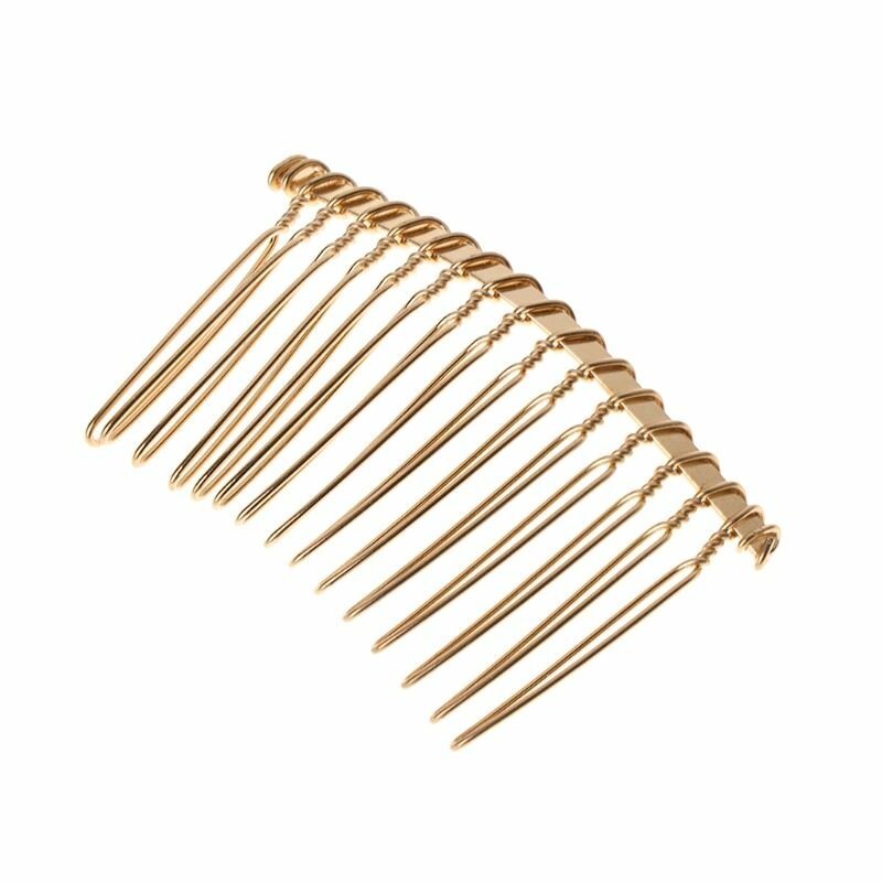 42060 (1 шт.) Металлическая гребенка для волос невесты, 15 зубьев, золотая