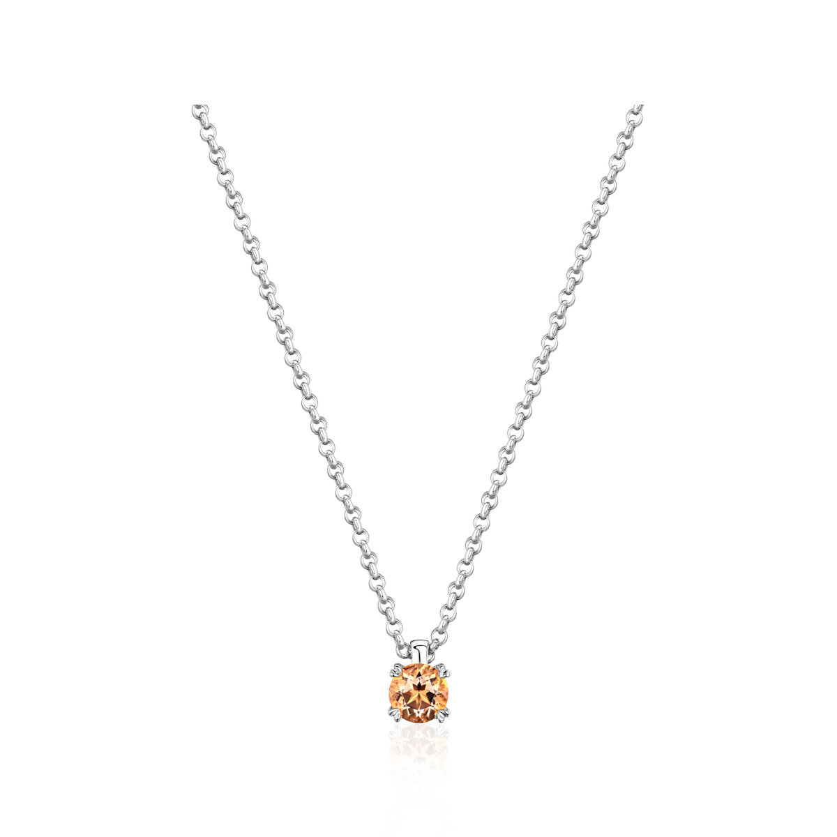 Колье, белое золото, 585 проба, топаз