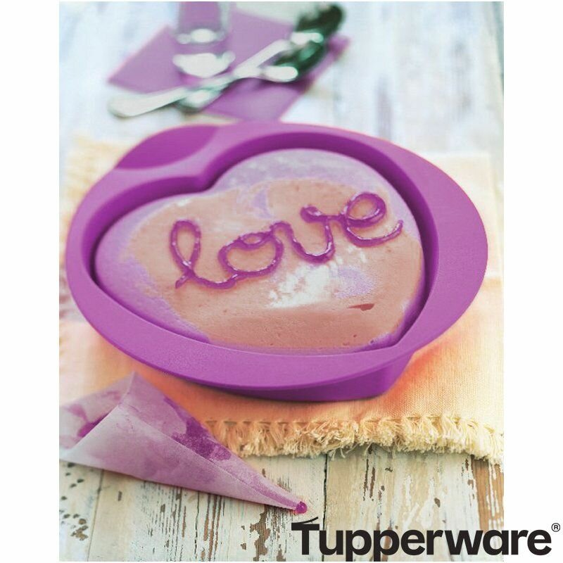 Форма для выпечки Tupperware "Сердце", силикон, 1 л, фиолетовая