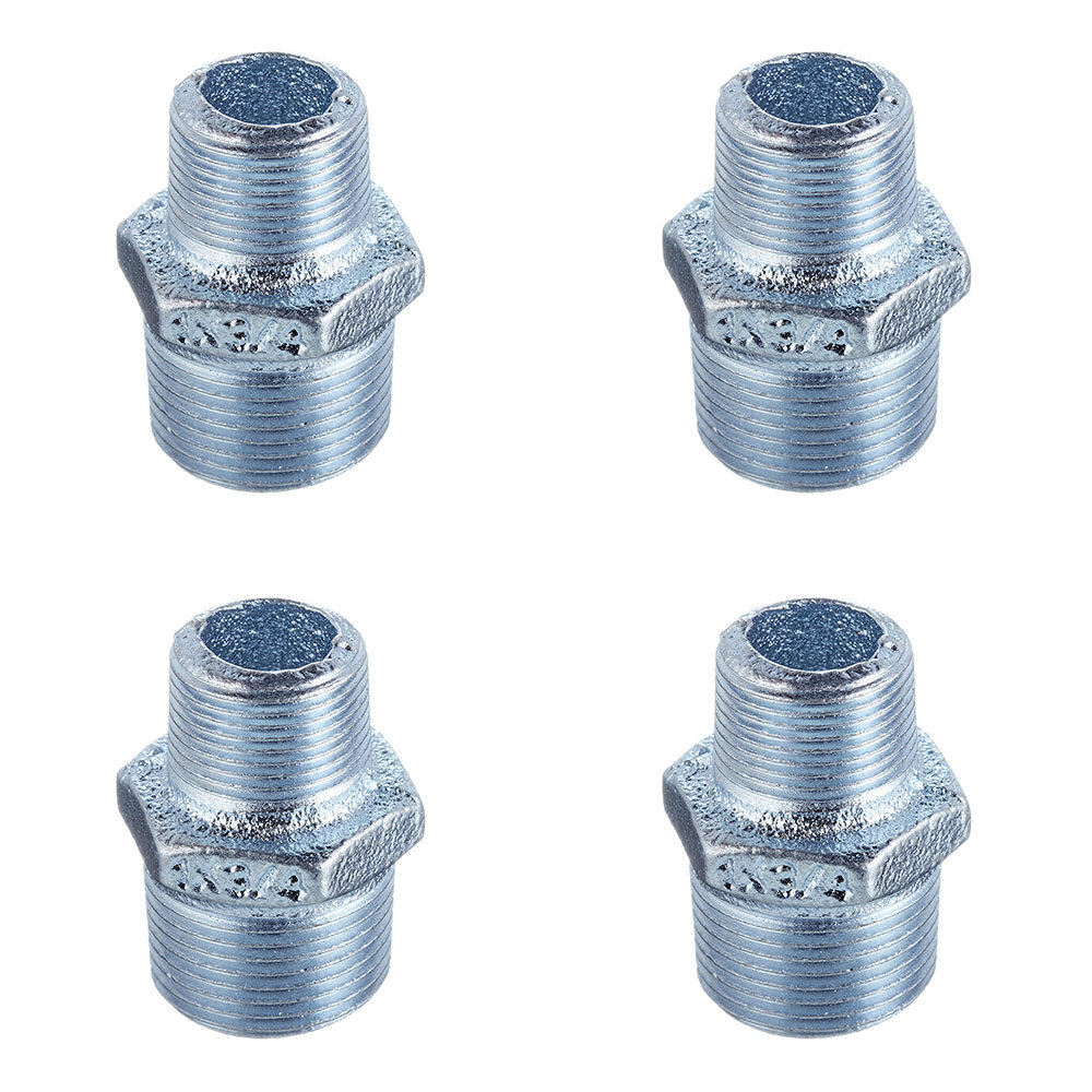 Ниппель переходный 3/4 НР(ш) х 1/2 НР(ш) чугунный оцинкованный (4 шт.)