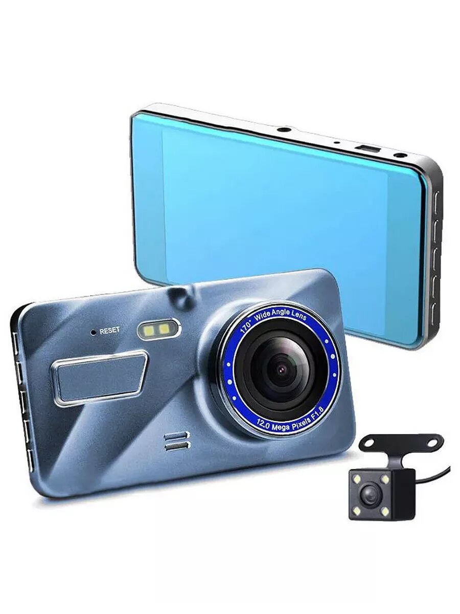 Автомобильный видеорегистратор, 2 камеры, GPS, Wi-Fi, чёрный