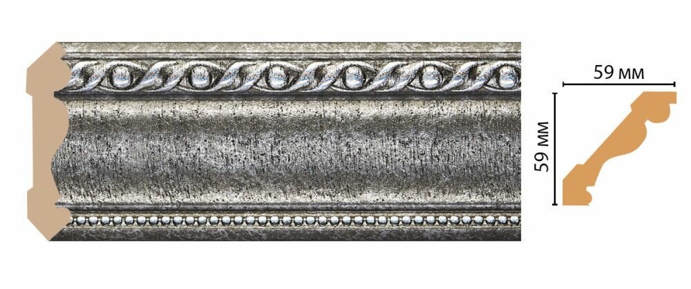 Плинтус Потолочный Decomaster 123-44 В59хШ59хД2400 мм / Декомастер.