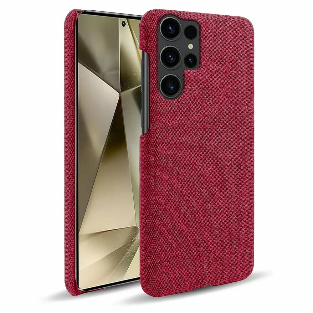 Бордовый тканевый чехол для Samsung Galaxy S10+
