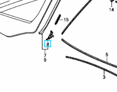 Фиксатор A, передн. Боковая отделка ветрового стекла (Оригинал)