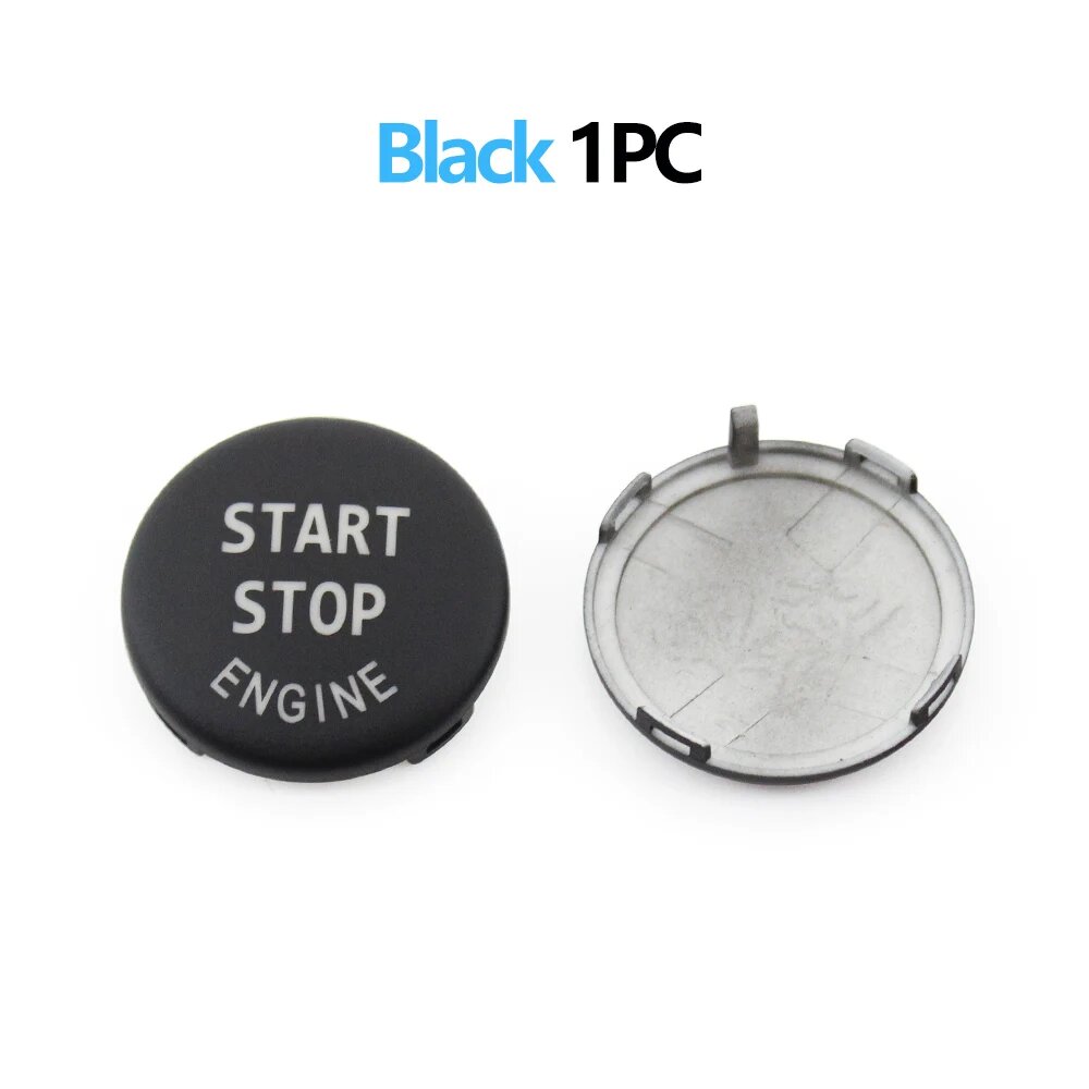 Кнопка запуска и остановки двигателя автомобиля, крышка переключателя зажигания для BMW 3 X1 X5 X6 E90 E91 E92 E93 E87 E60 E84 E70 E71 E89 Black 1PC