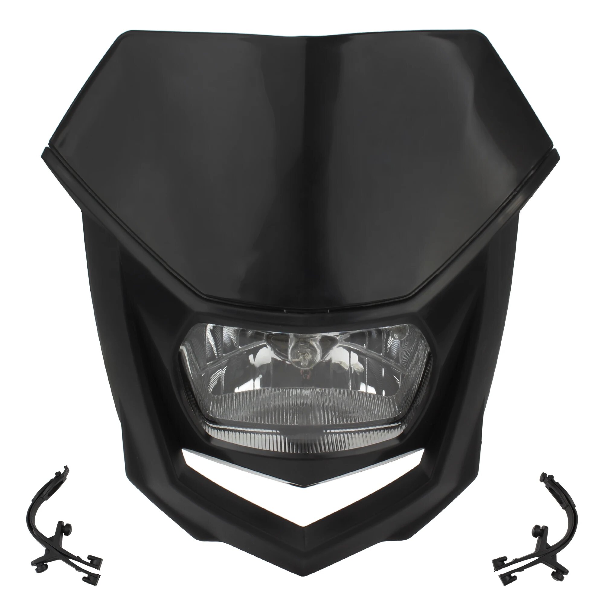 Черная мото фара для эндуро, Honda, Kawasaki, Yamaha