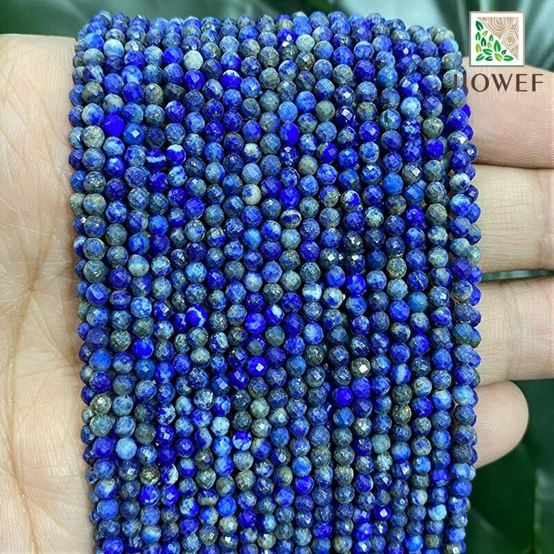 Натуральные бусины амазонит агат лунный камень 2мм/3мм Синий, 2mm-about 170pcs, Lapis Lazuli