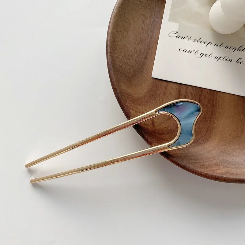 Эмалированная шпилька для волос, металлические U-образные заколки для волос, U французская шпилька для волос, простые модные аксессуары для волос для женщин, подарки для пучка